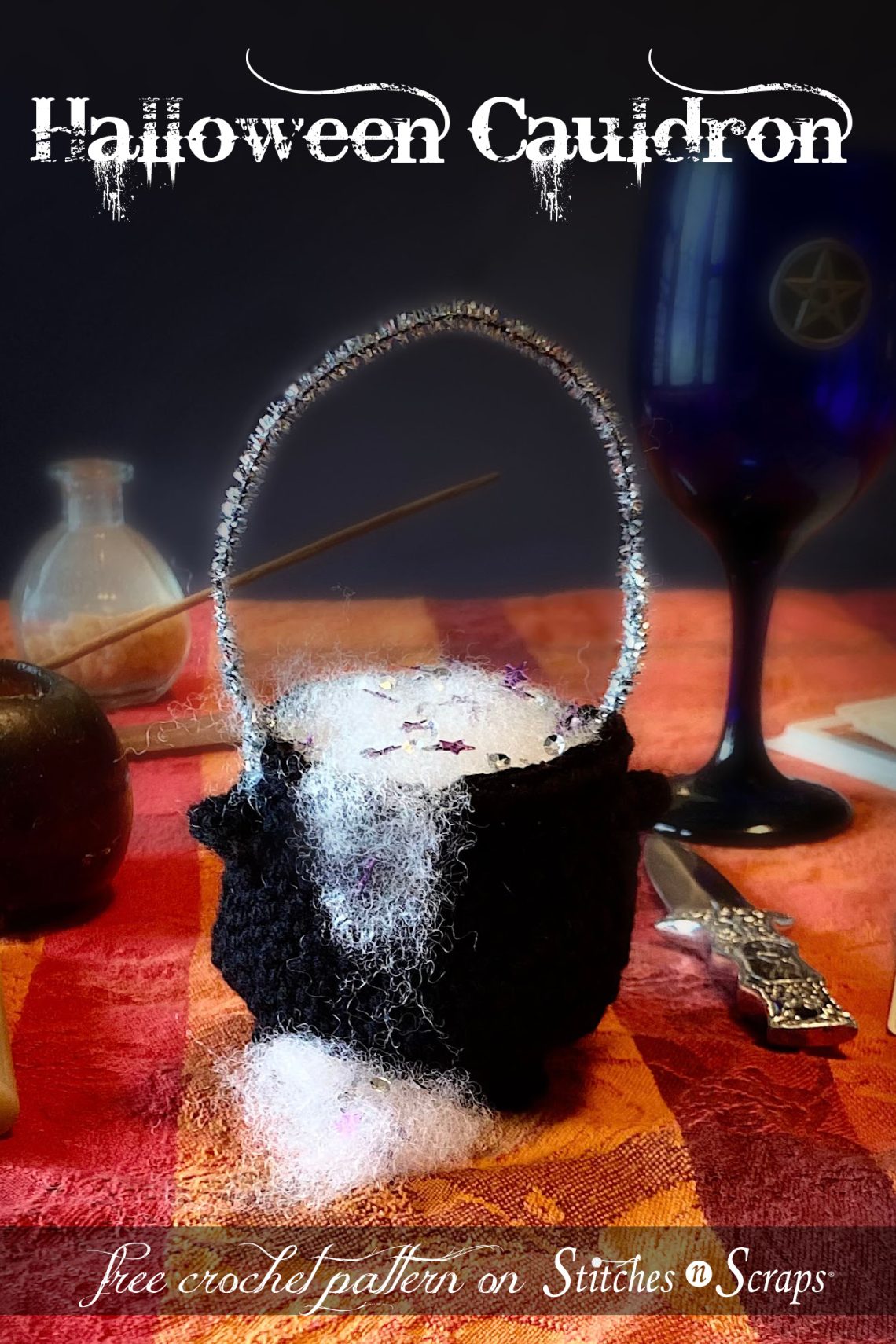 Halloween Cauldron Crochet Pattern - Stitches n Scraps