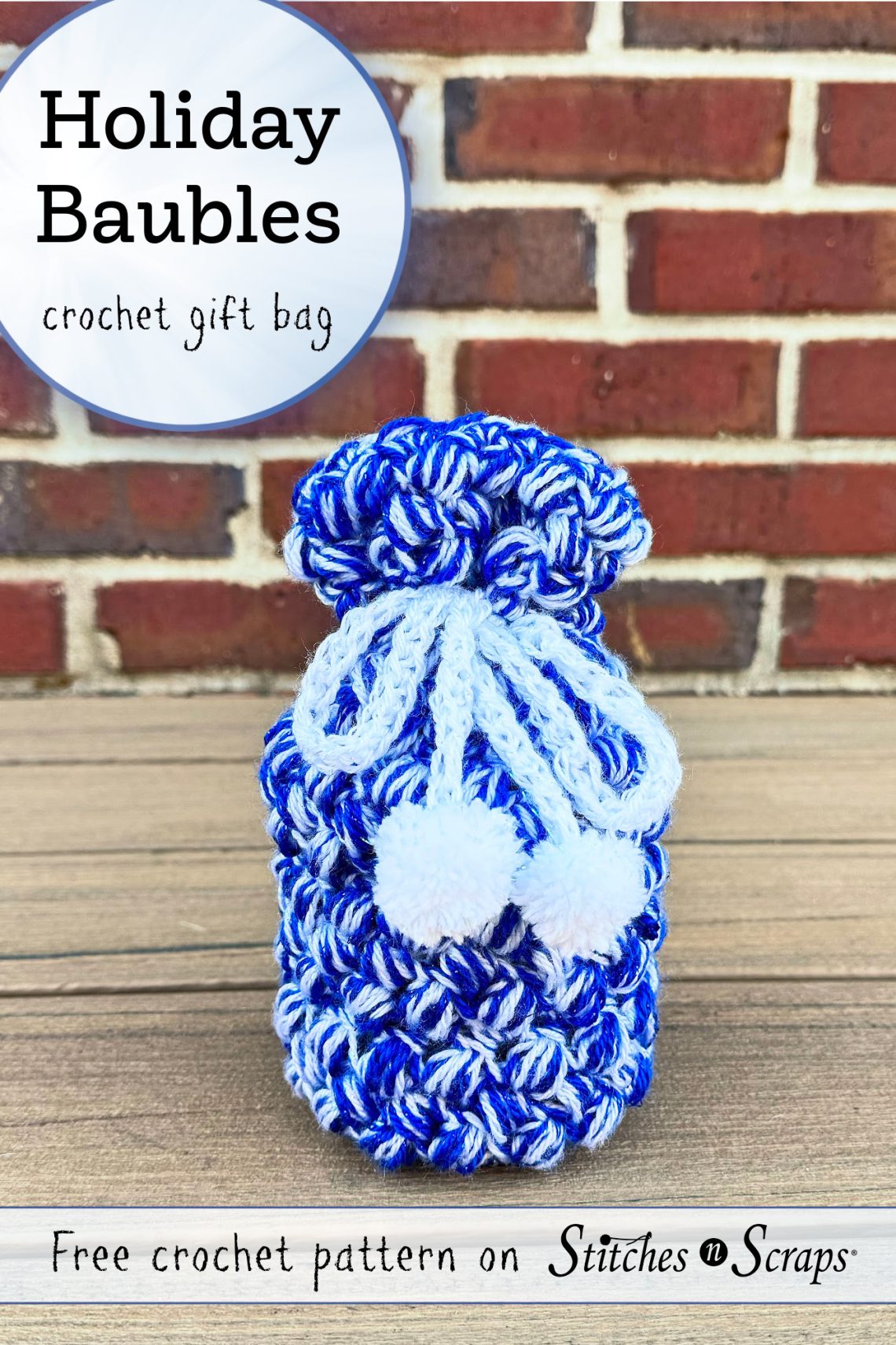 Crochet Holiday Gift Bag - Stitches n Scraps