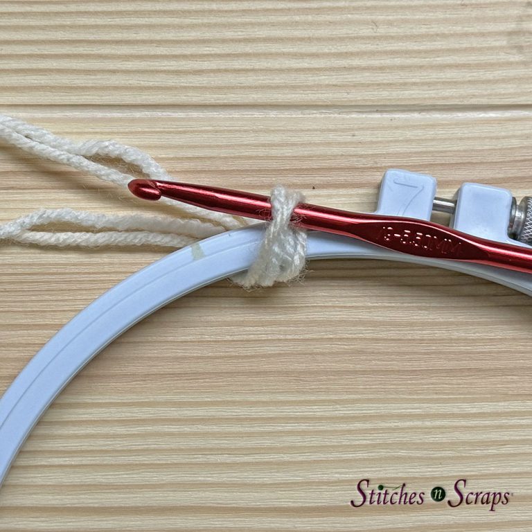 Crochet Embroidery Hoop Wreath - Stitches n Scraps