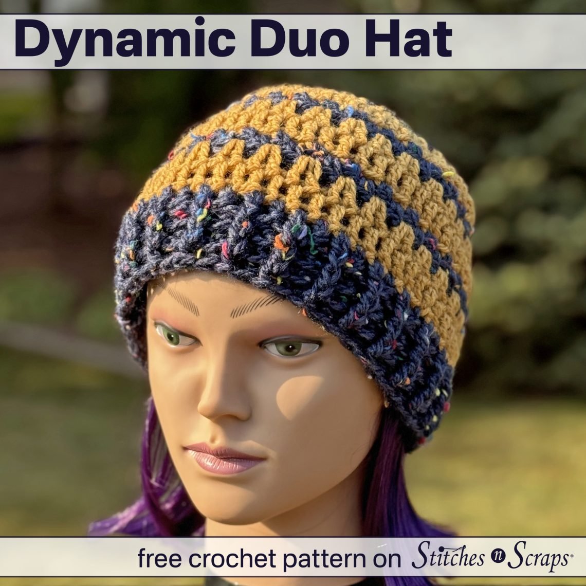 Dynamic Duo Striped Crochet Hat Pattern - Stitches n Scraps