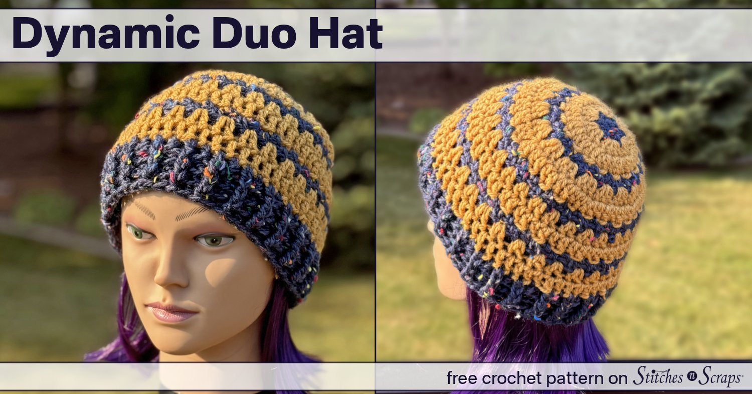 Dynamic Duo Striped Crochet Hat Pattern - Stitches n Scraps
