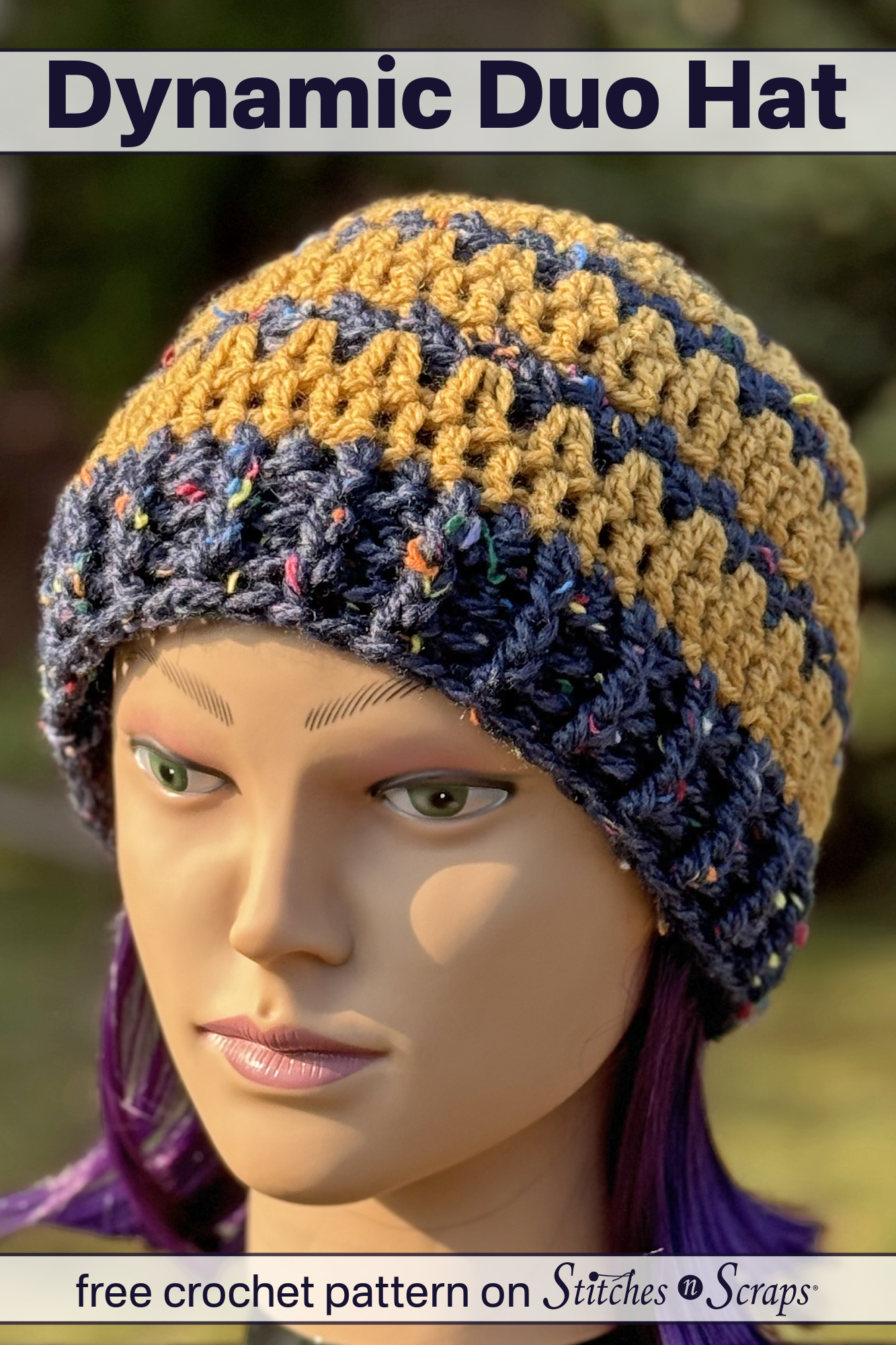 Dynamic Duo Striped Crochet Hat Pattern - Stitches n Scraps
