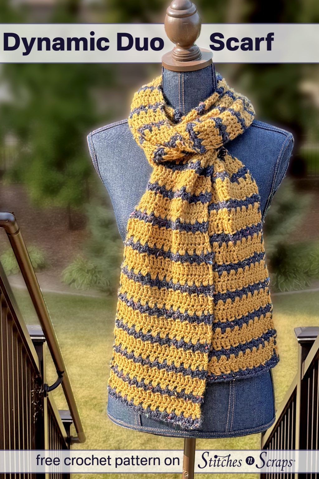 Dynamic Duo Striped Crochet Scarf Pattern - Stitches n Scraps