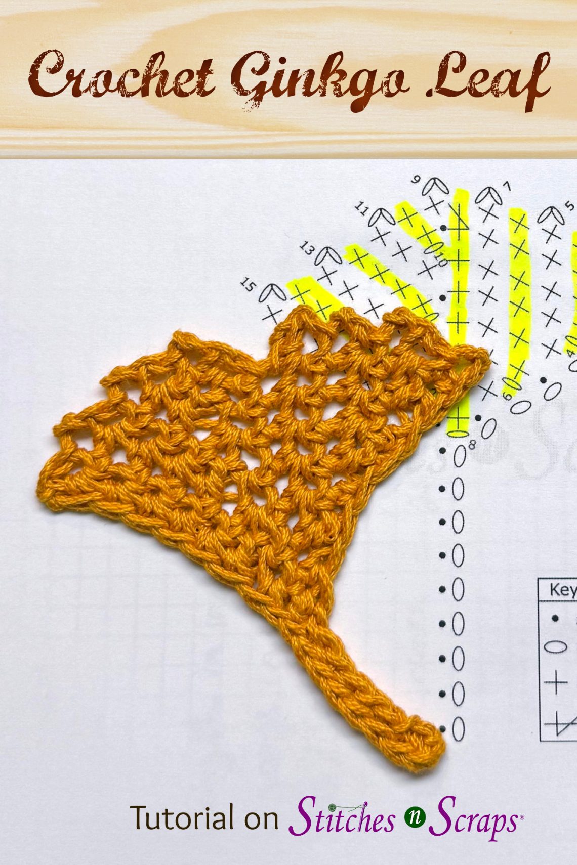Ginkgo Leaf Crochet Tutorial - Stitches n Scraps