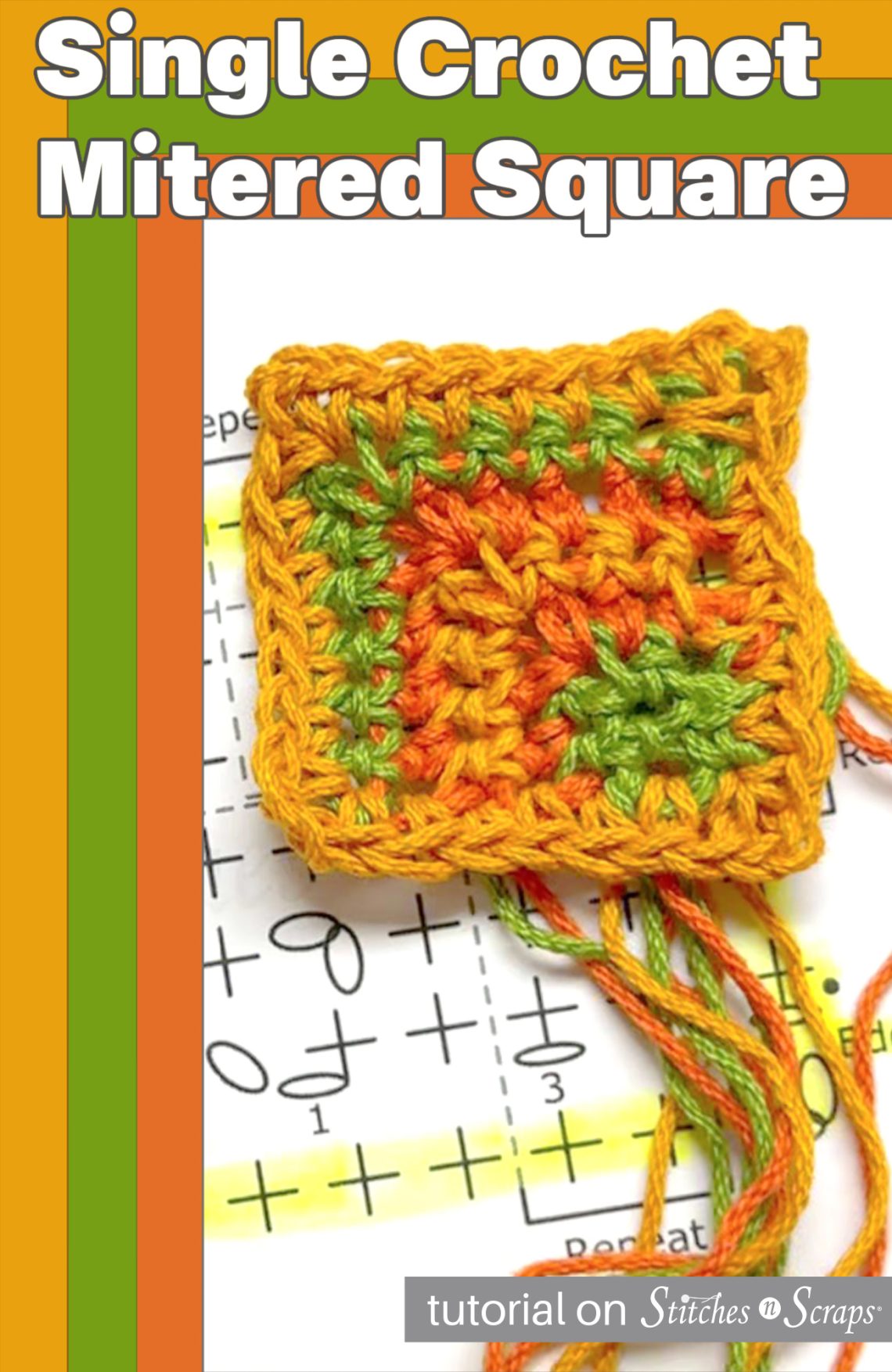 Single Crochet Mitered Square Tutorial - Stitches n Scraps