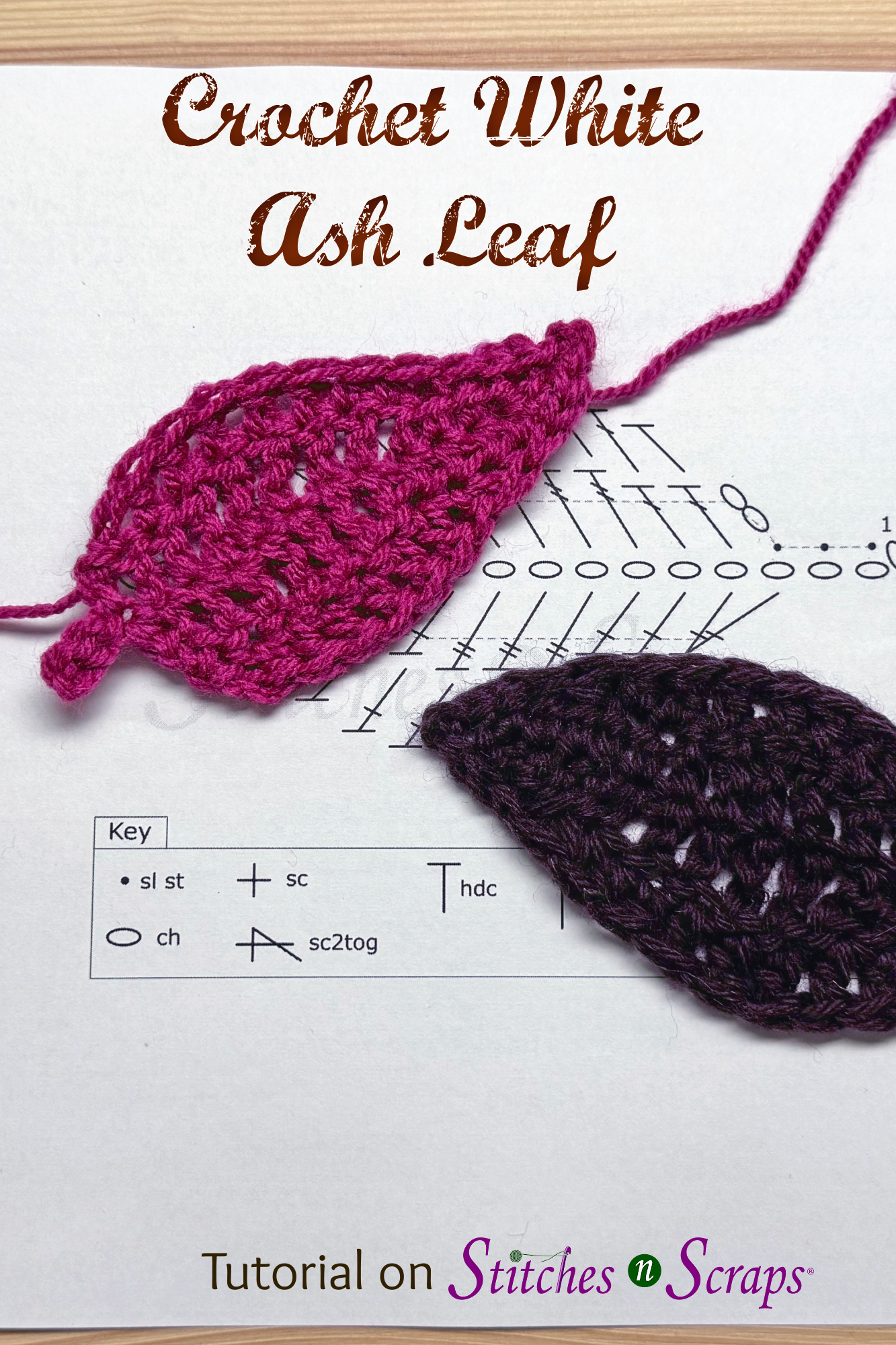 White Ash Leaf Crochet Tutorial - Stitches n Scraps