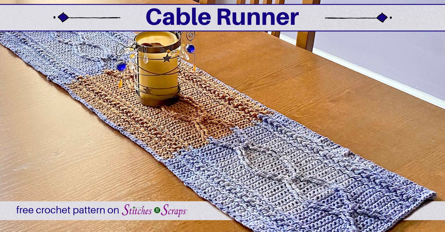 Cable Runner Cabled Crochet Table Runner Pattern - Stitches n Scraps