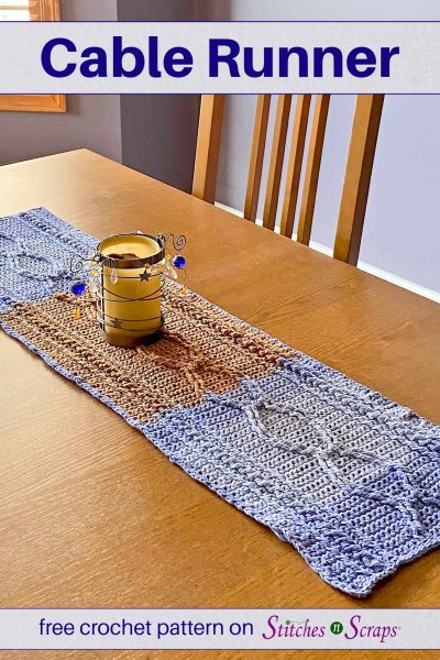 Cable Runner Cabled Crochet Table Runner Pattern - Stitches n Scraps