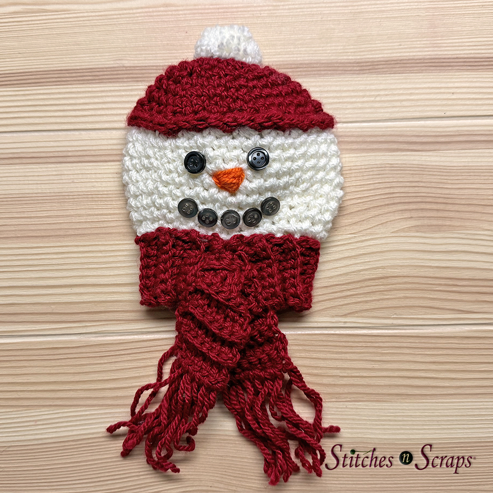 Crochet Snowman Post Topper - Stitches n Scraps
