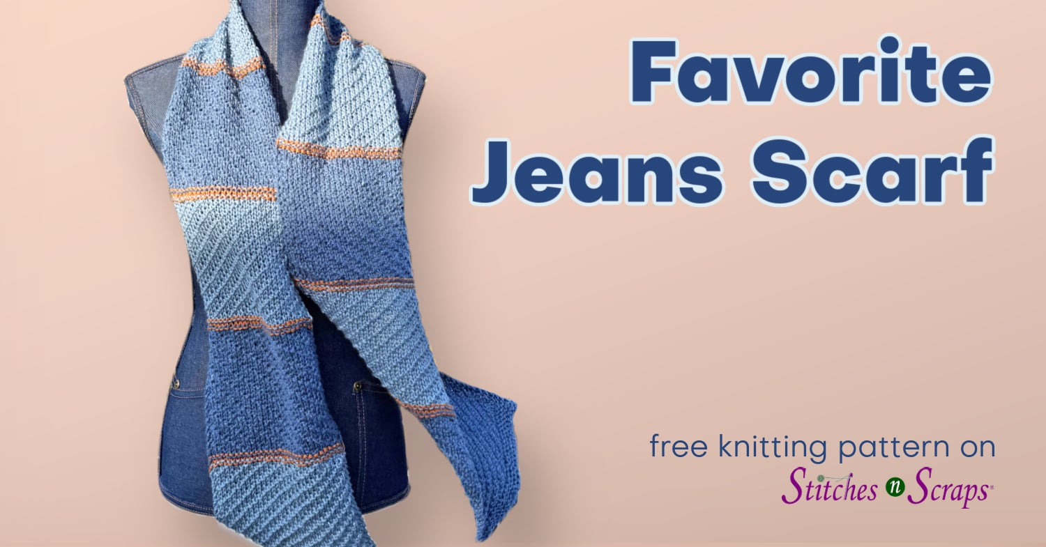 Favorite Jeans Knit Scarf Tutorial - Stitches n Scraps