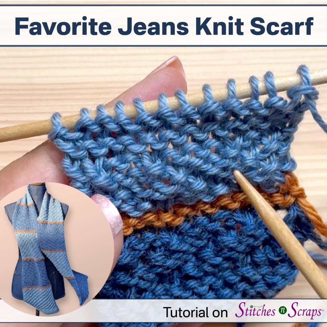 Favorite Jeans Knit Scarf Tutorial - Stitches n Scraps