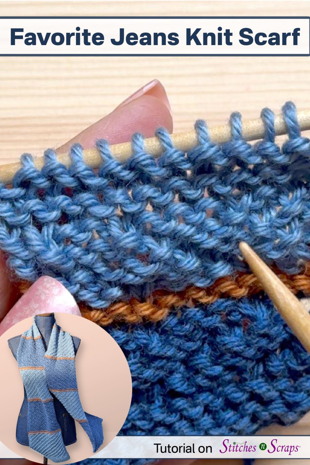 Favorite Jeans Knit Scarf Tutorial - Stitches n Scraps