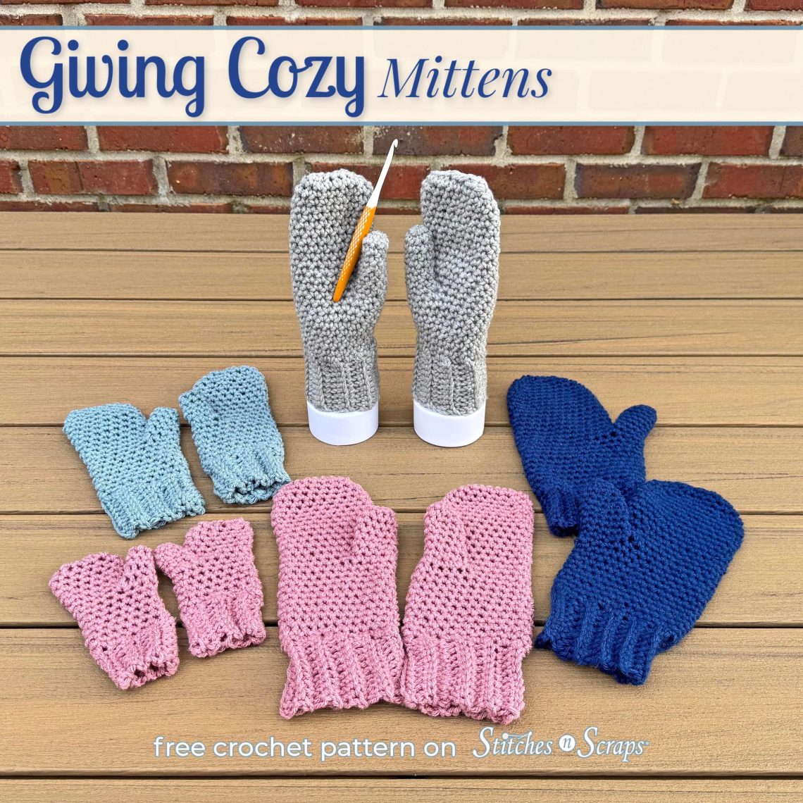 Giving Cozy Easy Crochet Mittens - Stitches n Scraps