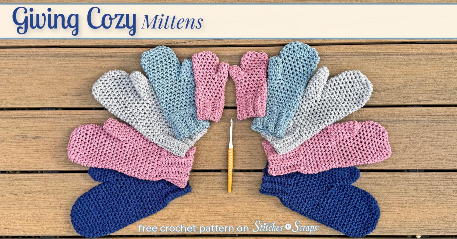 Giving Cozy Easy Crochet Mittens - Stitches n Scraps