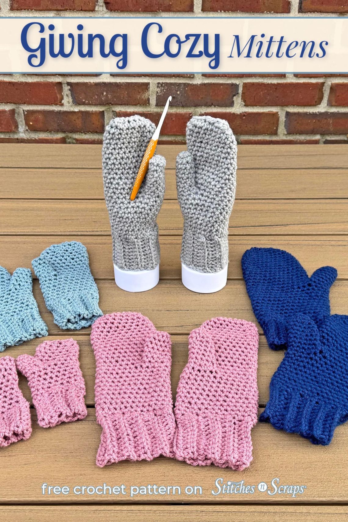 Giving Cozy Easy Crochet Mittens - Stitches n Scraps