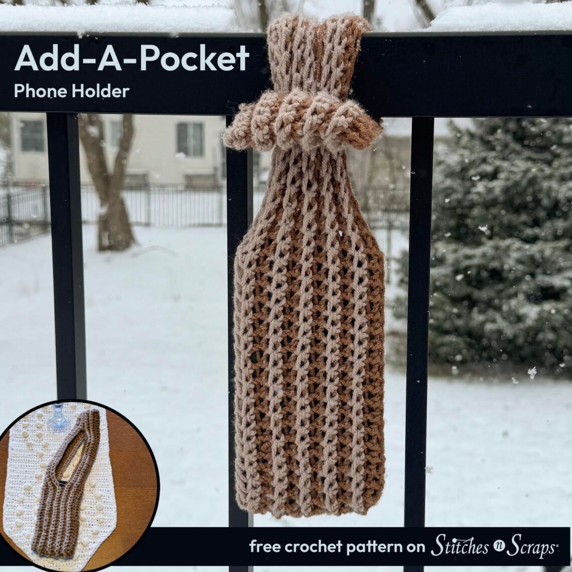 Add-A-Pocket Phone Holder Crochet Pattern - Stitches n Scraps