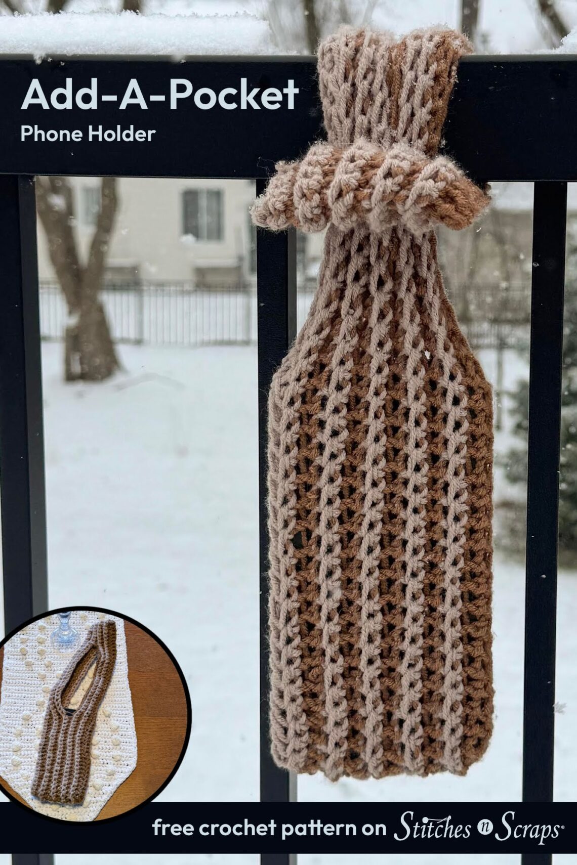 Add-A-Pocket Phone Holder Crochet Pattern - Stitches n Scraps